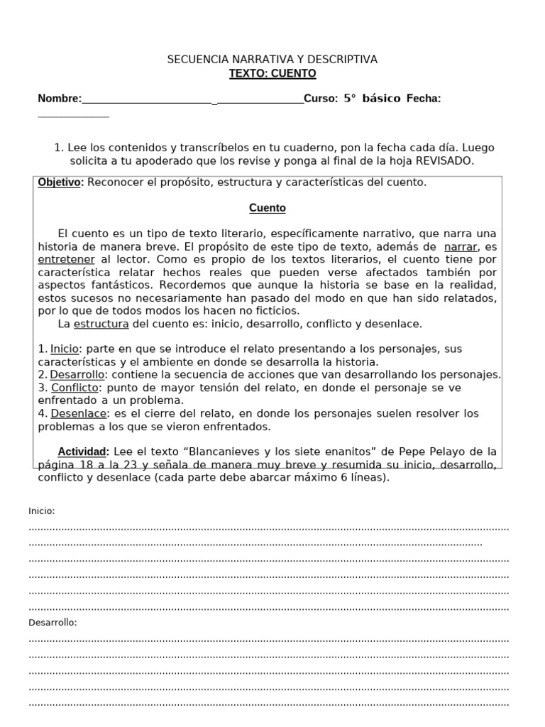 Estructura y Características del Cuento | PDF | Cuentos | Narración
