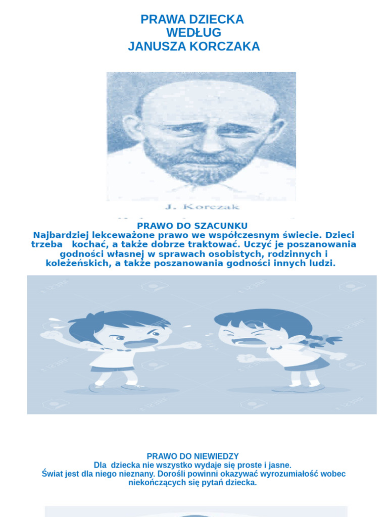Prawa Dziecka Według Janusza Korczaka | PDF