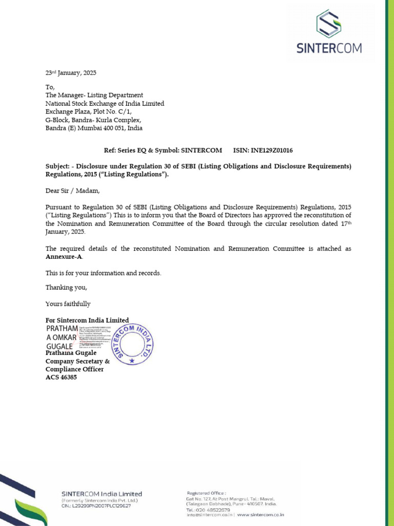 SINTERCOM Reconstitution of NRC | PDF