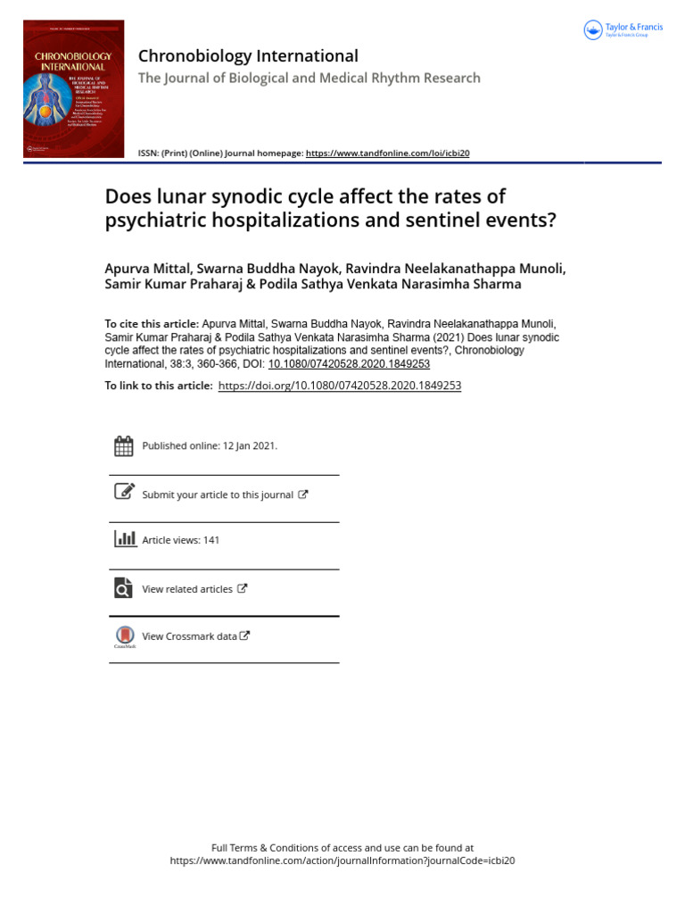 Lunar Synodic Cycle Mittal Buddha 2021 | PDF | Mental Disorder | Psychosis