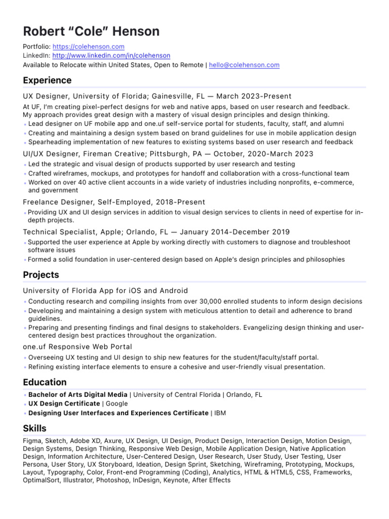 67e59942133bbf7ec7c843e6 - Robert Henson Resume | PDF | User Interface ...