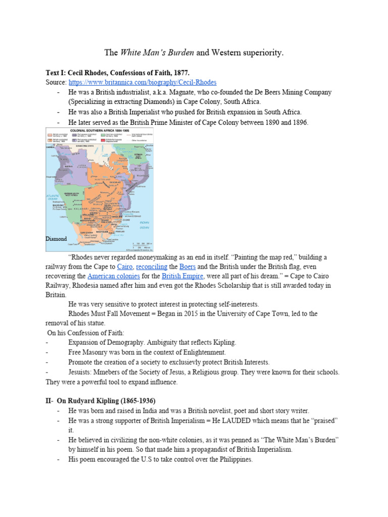 The White Man's Burden and Western Superiority | PDF | British Empire ...