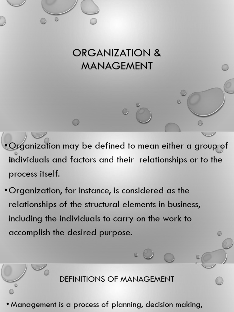 Organization and Management Overview | PDF | Organizational Behavior | Goal