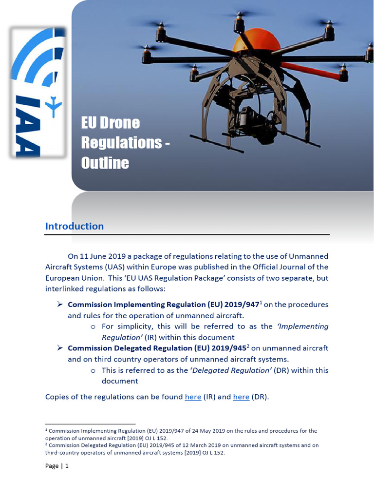 EU Drone Regulations Overview | PDF | Unmanned Aerial Vehicle | Aviation
