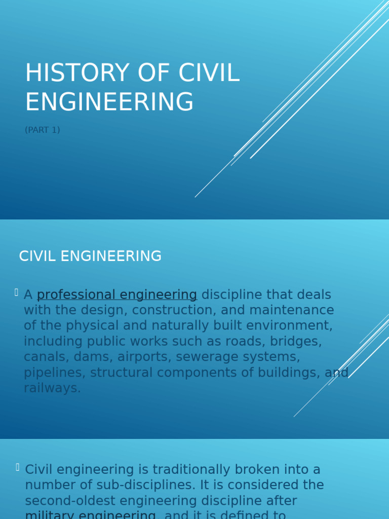 History of Civil Engineering Overview | PDF | Civil Engineering ...