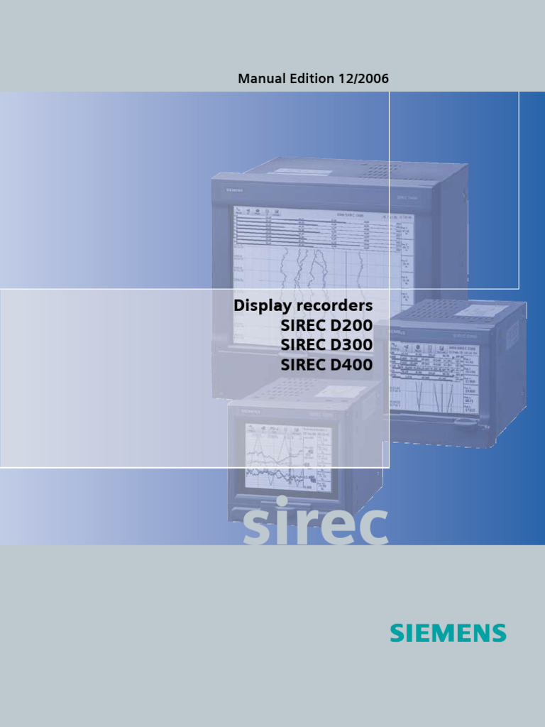 SIREC D200-D300-D400_En_ A5E01001767-04 | PDF | Electrical Wiring ...