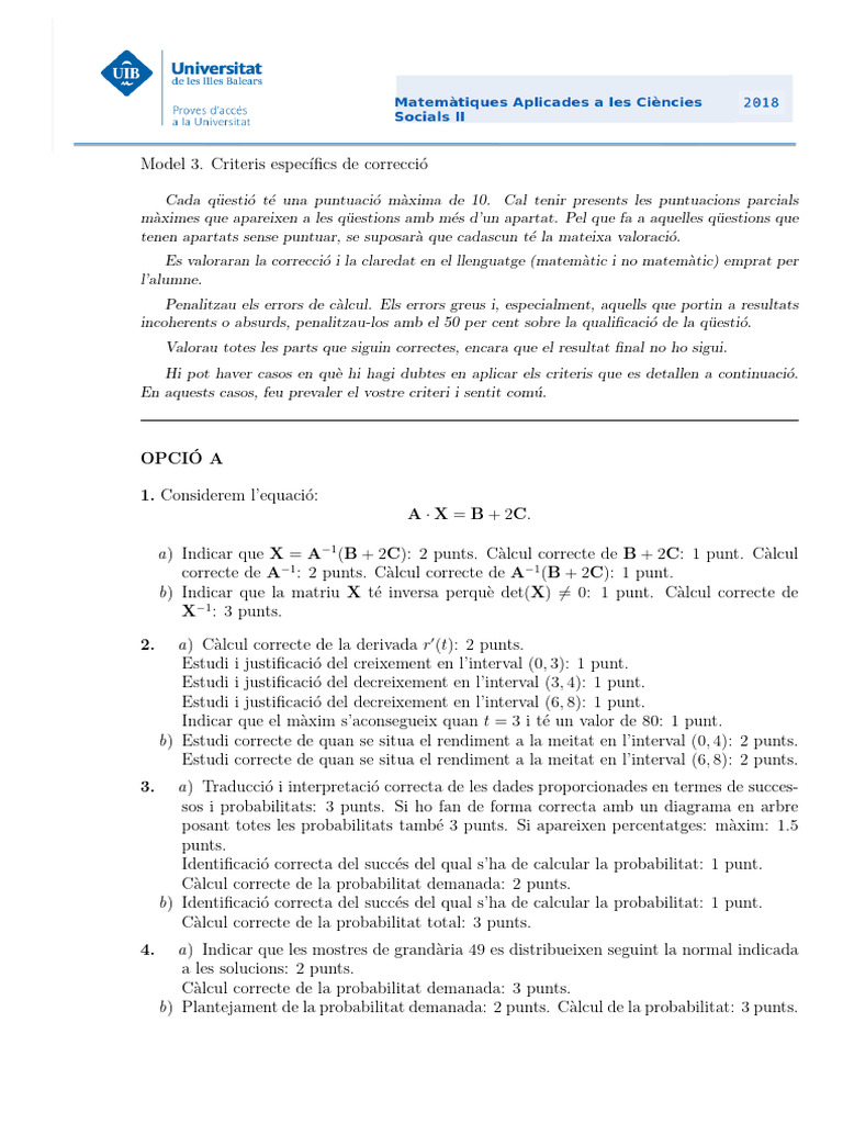 Criteris MATEMSOCIALSII JUNY 2018 | PDF