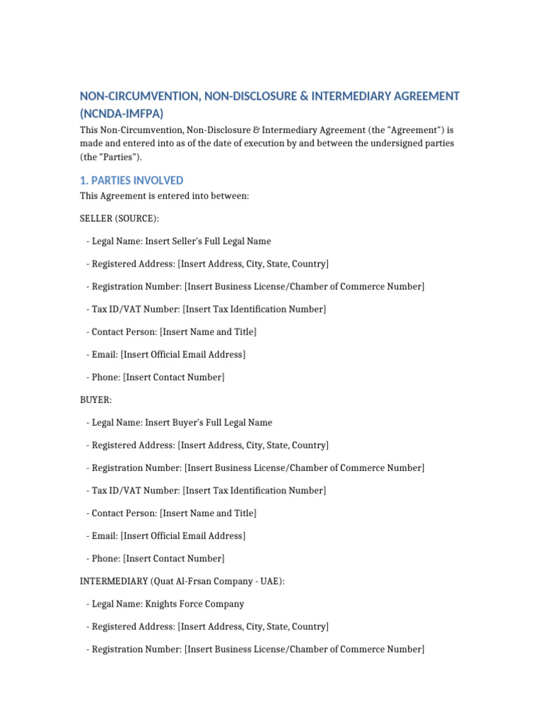 Merged Intermediary Agreement | PDF | United Arab Emirates | Business