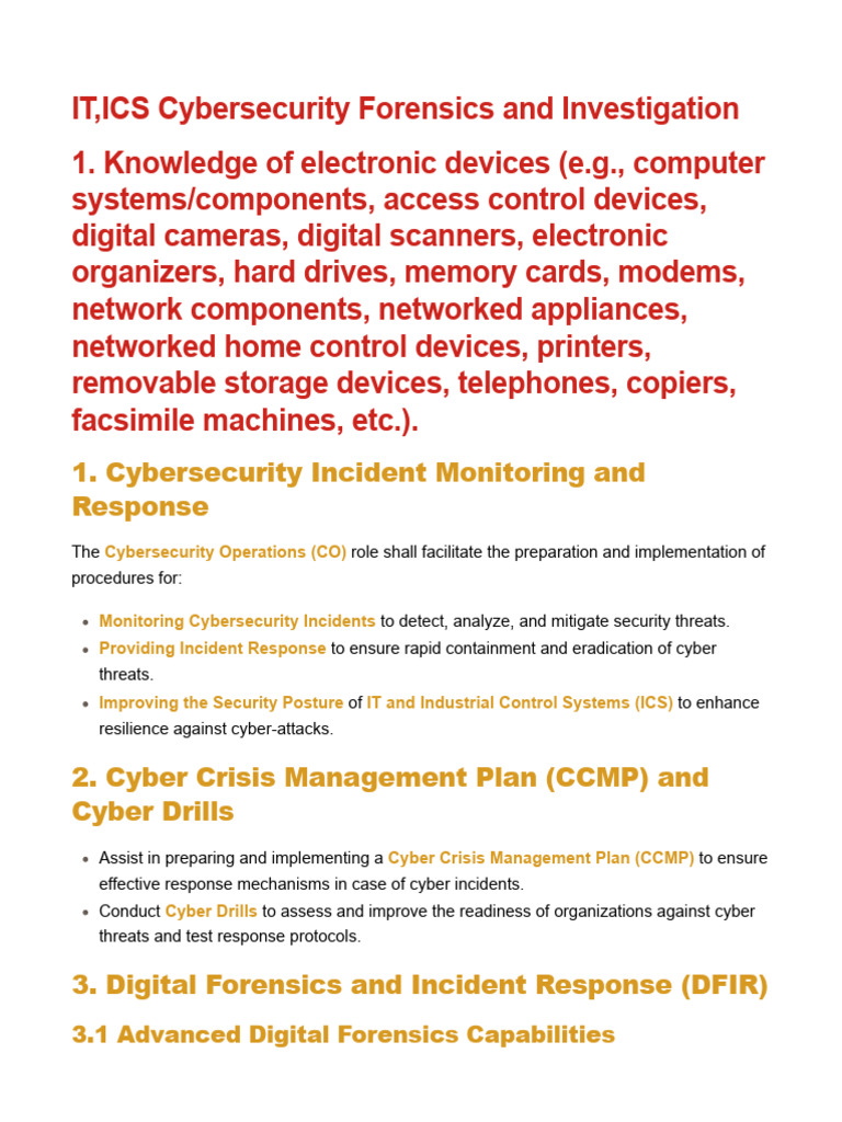 IT, ICS Cybersecurity Forensics and Investigation | PDF | Security | Computer Security