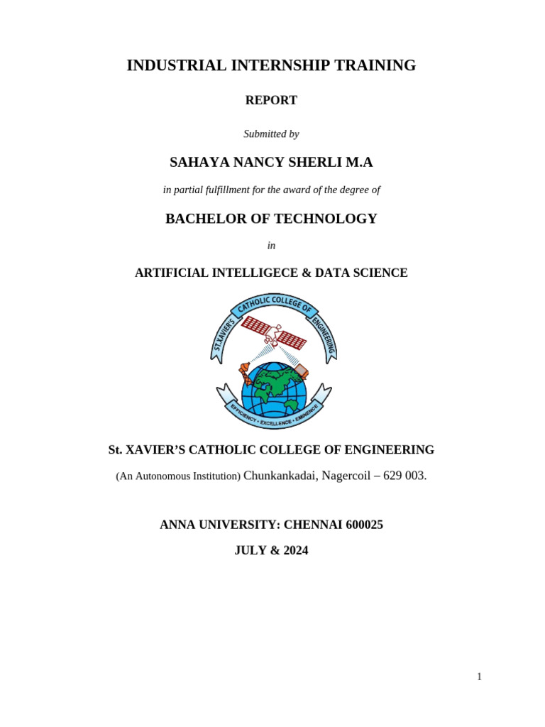 Industrial Internship Training-Report - Nancy | PDF | Web Development ...