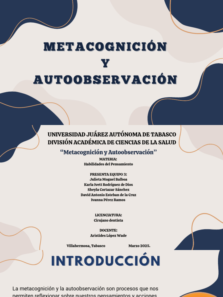 Metacognición y Autoobservación | PDF | Metacognición | Pensamiento