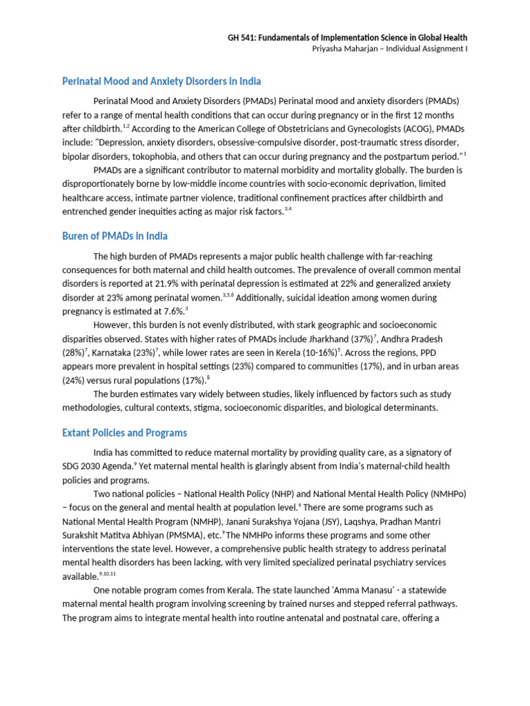 Addressing PMADs: Amma Manasu Program | PDF | Mental Disorder ...