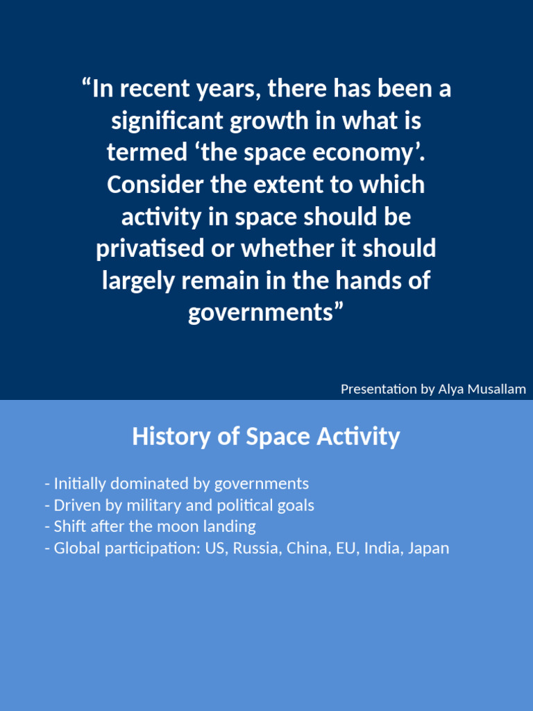 Privatising The Space Economy | PDF