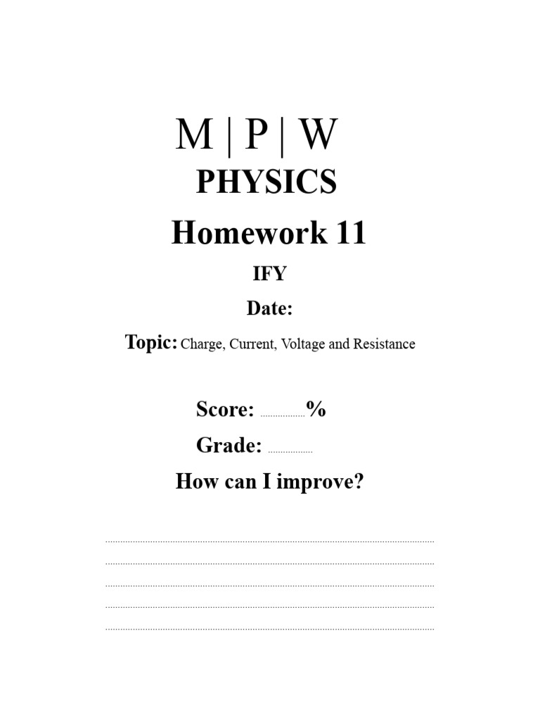 HW11. Charge, Voltage, Current and Resistance_IFY | PDF | Electric Current | Resistor