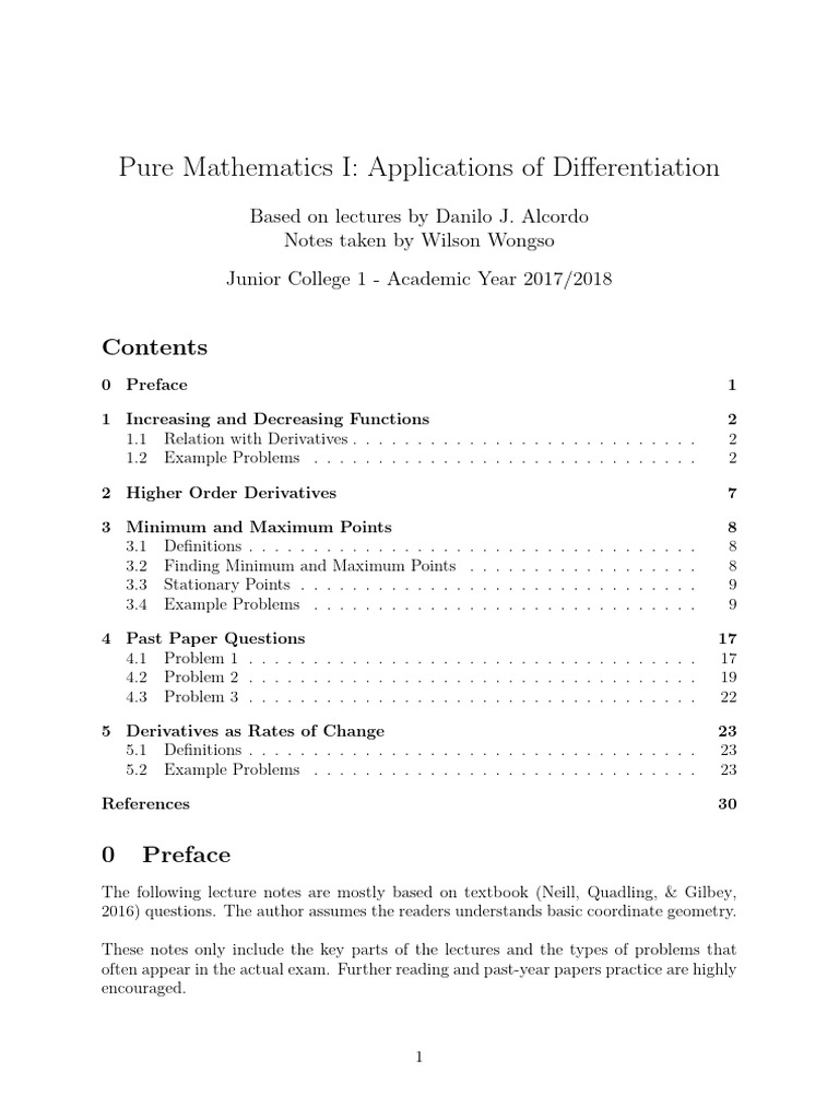Applications of Differentiation in Calculus | PDF | Derivative ...