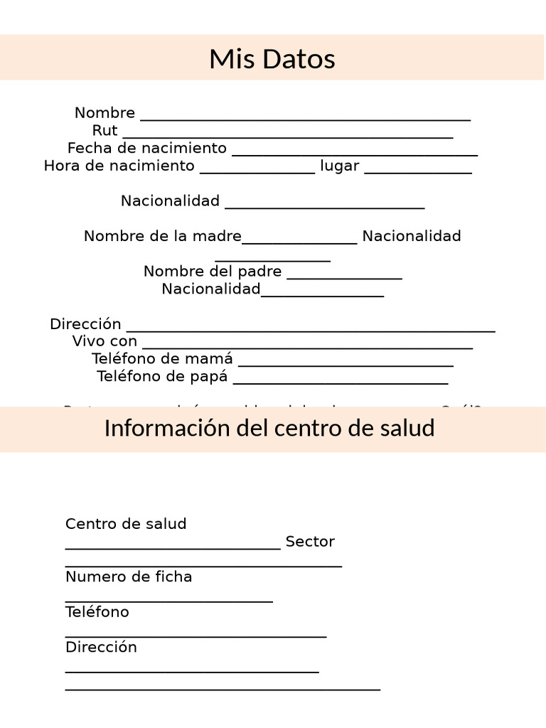 Formulario de Salud Infantil Completo | PDF | Vacunas | El embarazo
