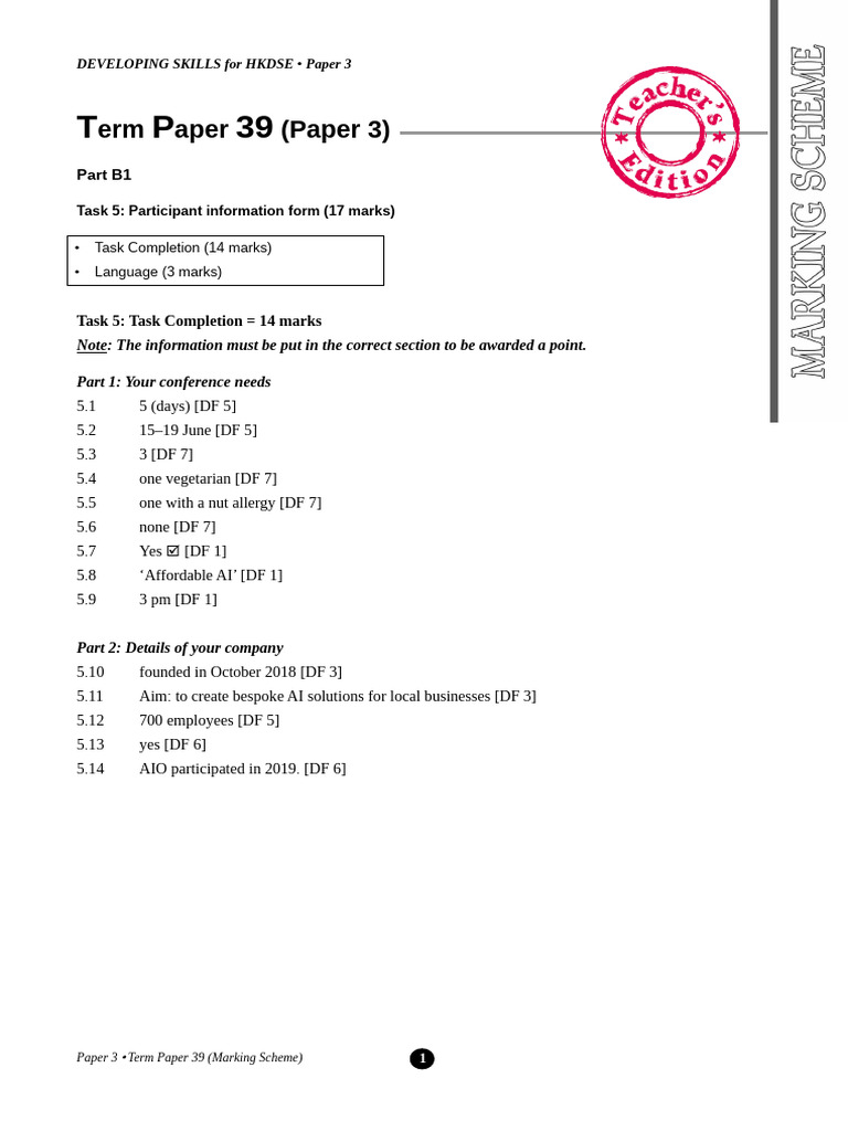 TermPaper39 Paper3 Marking | PDF | Word | Grammar