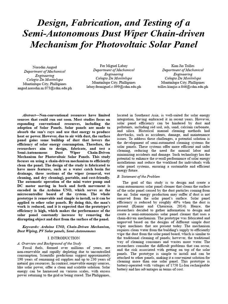 Journal Article Thesis | PDF | Solar Panel | Power (Physics)
