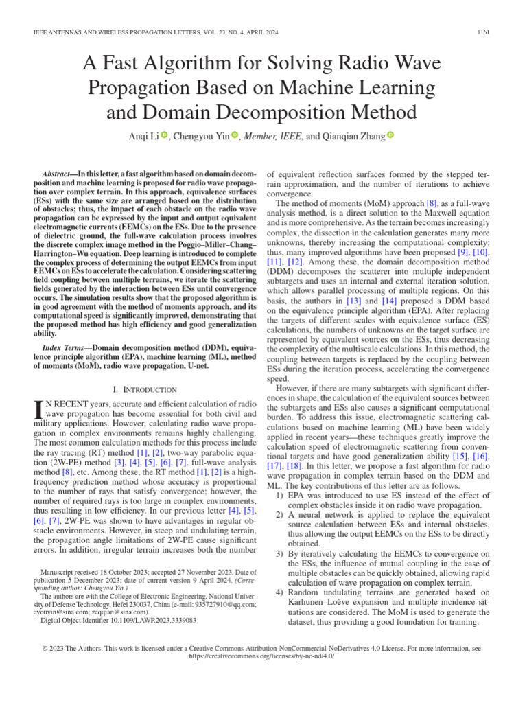 A Fast Algorithm For Solving Radio Wave Propagation Based On Machine ...