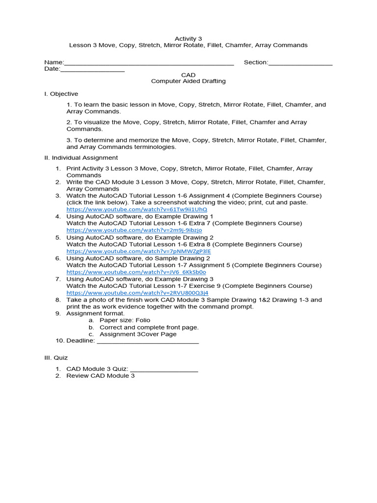 CAD Activity 3 | PDF