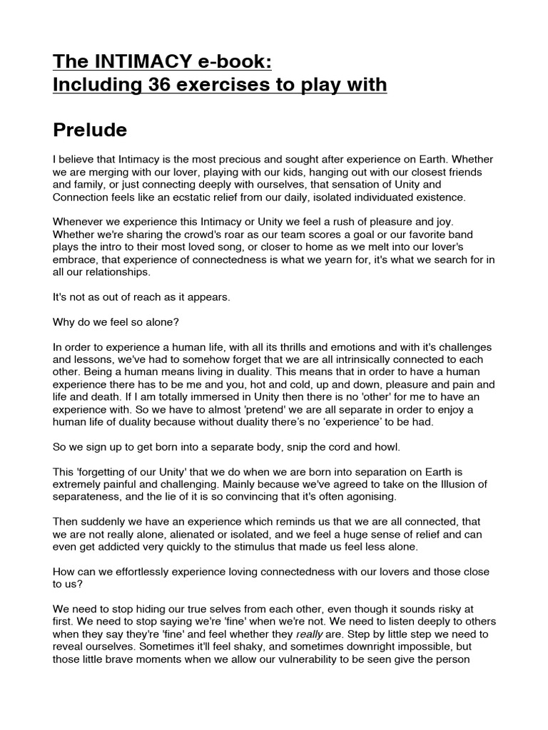 Jamie Catto Intimacy Playbook | PDF | Intimate Relationships | Feeling