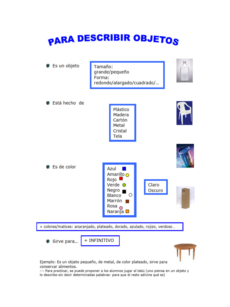 Descripción de Objetos para Niños | PDF
