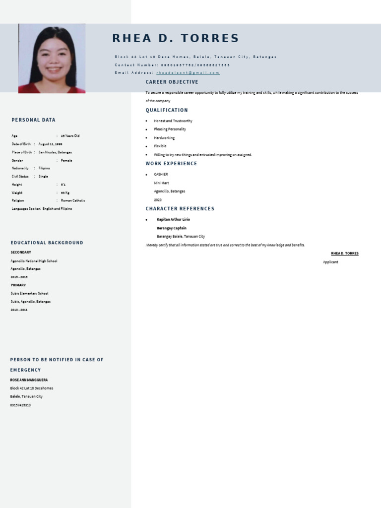 RHEA TORRES_cv | PDF