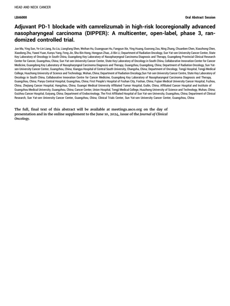 AM24-Head-Neck Cancer | PDF | Head And Neck Cancer | Radiation Therapy