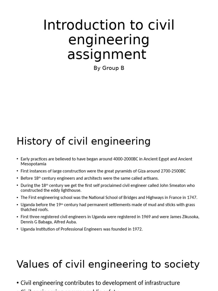 Civil Engineering Assignment Overview | PDF