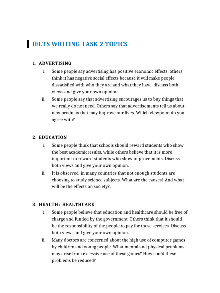 Ielts Writing task 2 topics | PDF | Unemployment | Crimes