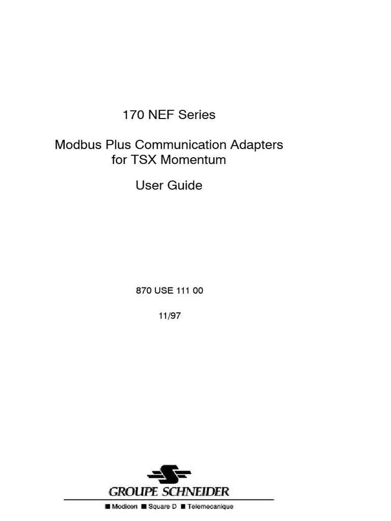 Modicon TSX Momentum Manual Modbus Plus Nef | PDF | Computer Network | Input/Output