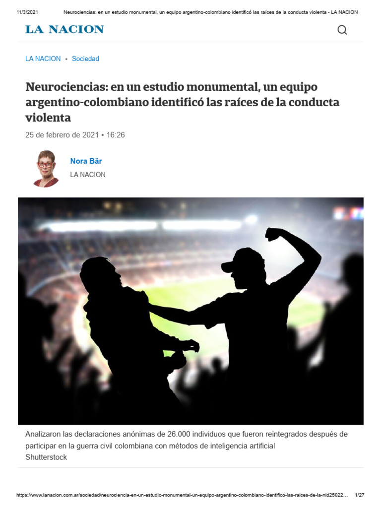 Neurociencias - en Un Estudio Monumental, Un Equipo Argentino | PDF ...