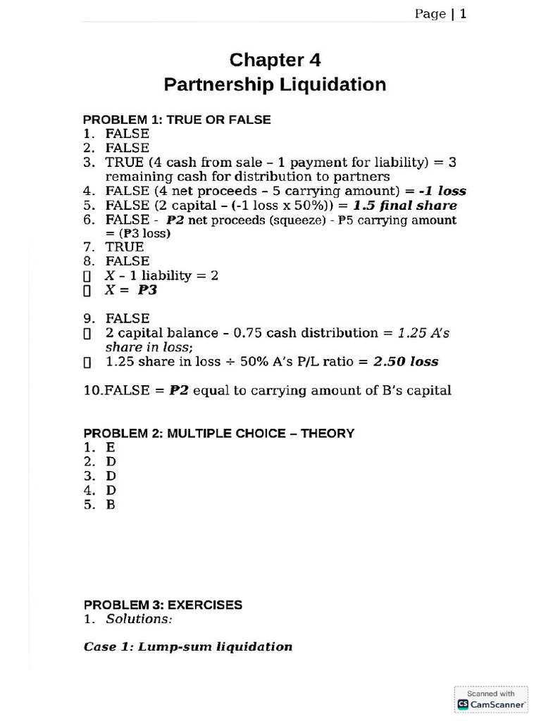 Partnership Liquidation | PDF