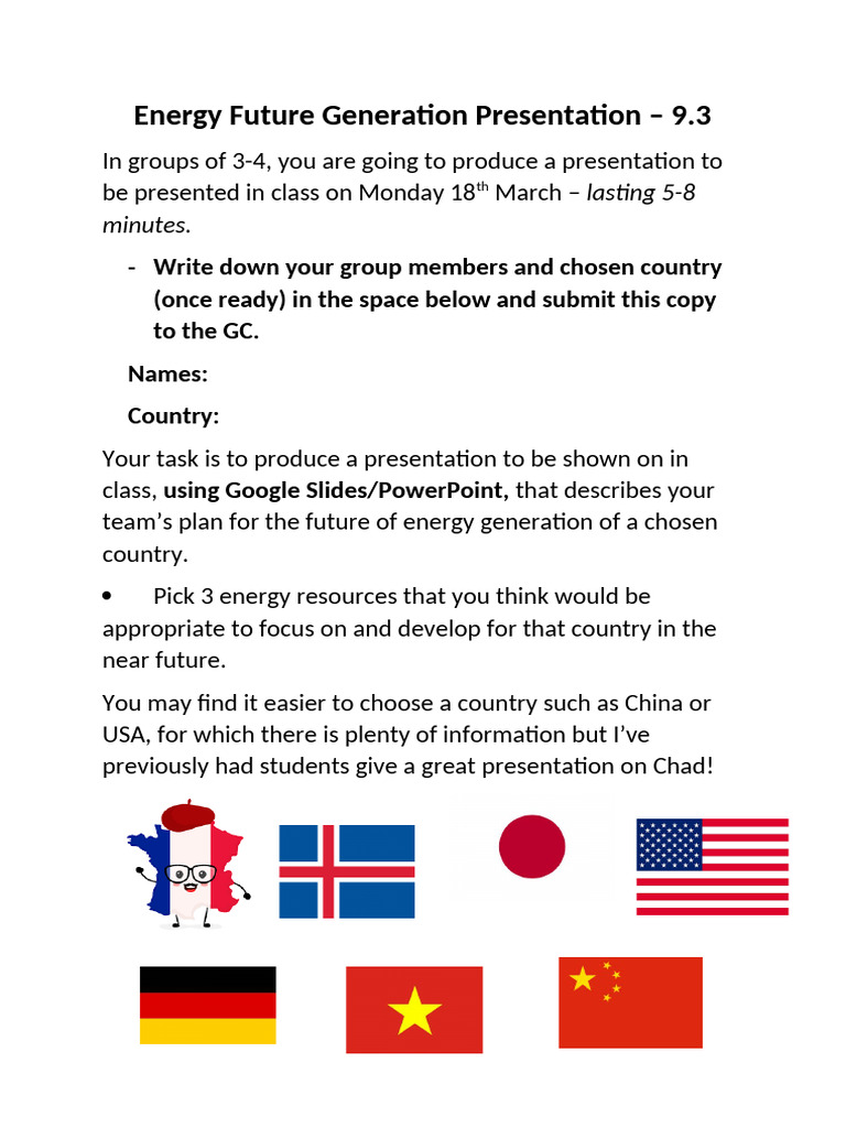 Energy Future Generation Presentation G9 - 3 | PDF