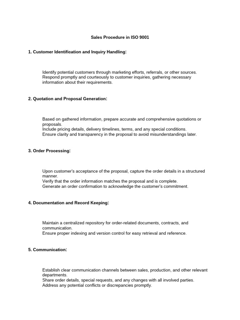 30 - Sales-Procedure-Template | PDF | Business