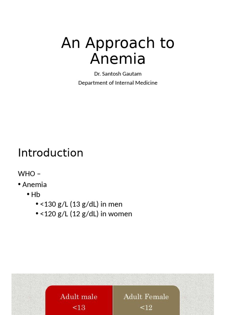 An Approach To Anemia | PDF | Anemia | Medical Specialties