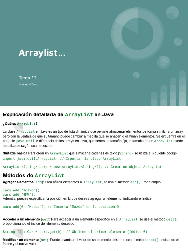 TEMA12_Programacion_JAVA_Arraylist_ | PDF | Java (lenguaje de programación) | Programación de ...