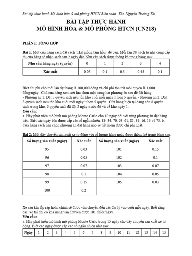Bai tap thuc hanh mo hinh hoa & mo phong HTCN | PDF