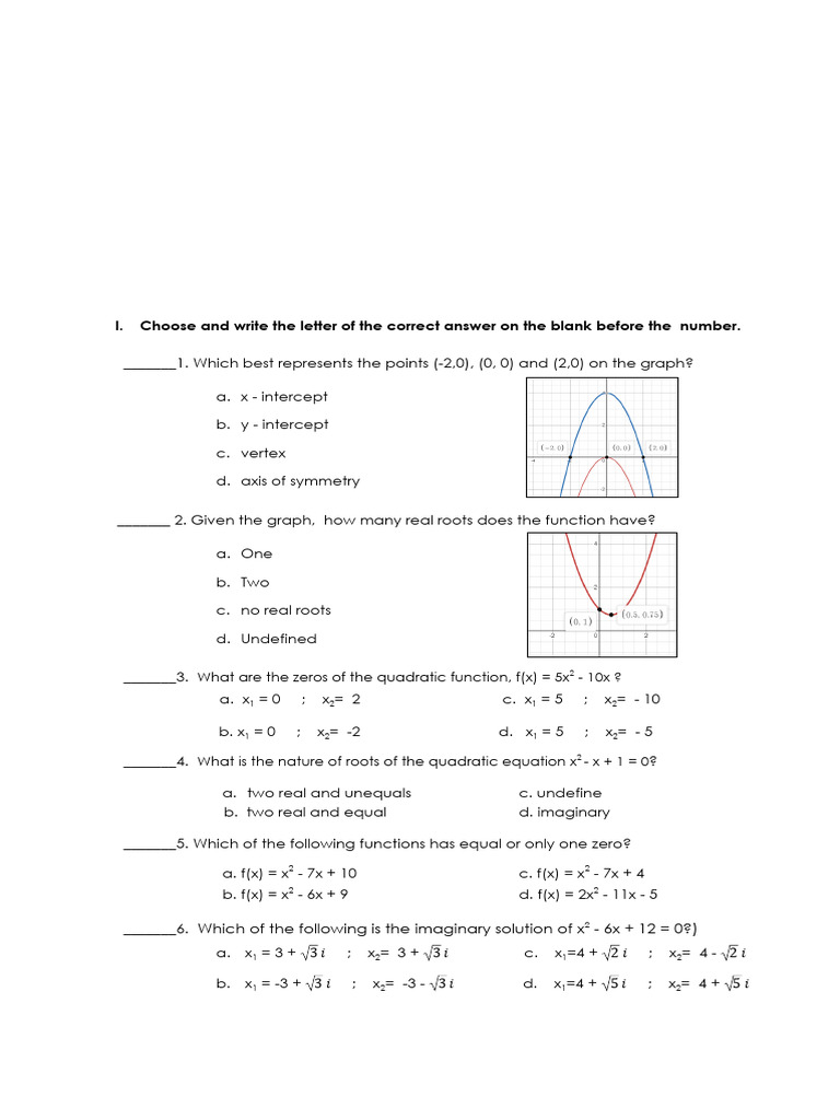 Practice Test Polynomial Function | PDF | Algebra | Mathematics
