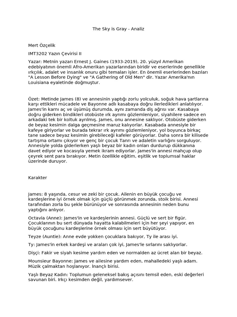 Mert özcelik Sky Is Gray | PDF