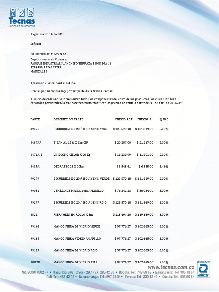 Incrementos Generales L&D | PDF
