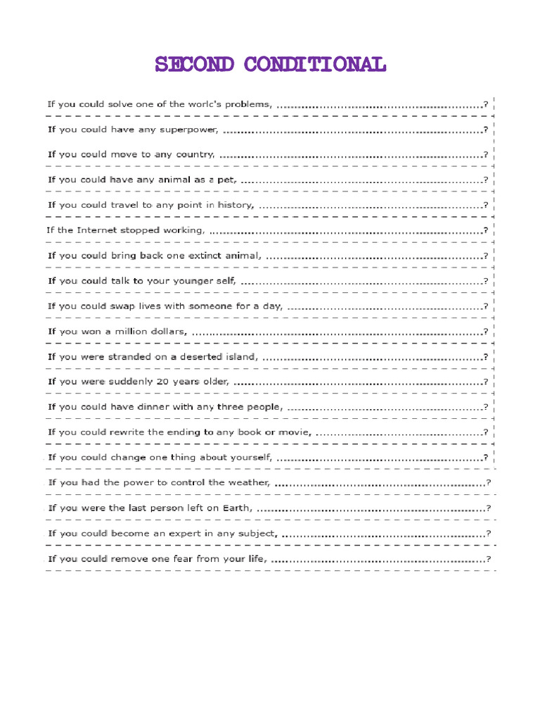 SECOND CONDITIONAL QUESTIONS | PDF