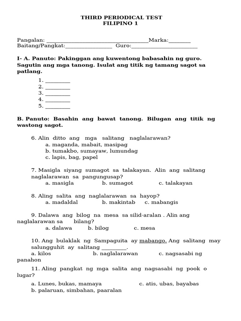 FILIPINO-THIRD-QUARTER | PDF
