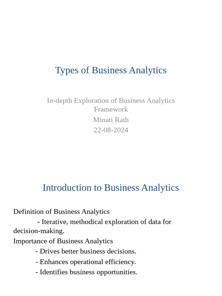 Types of Business Analytics Complete | PDF | Predictive Analytics ...
