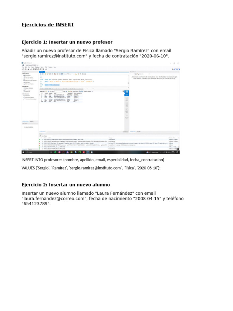 Ejercicios de SQL 1 | PDF