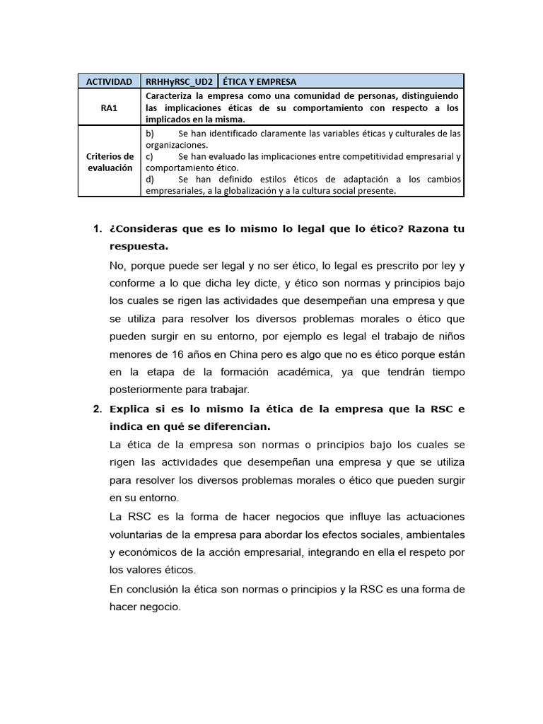 RRHHyRSC UD2 A1 | PDF | Business | Comportamiento