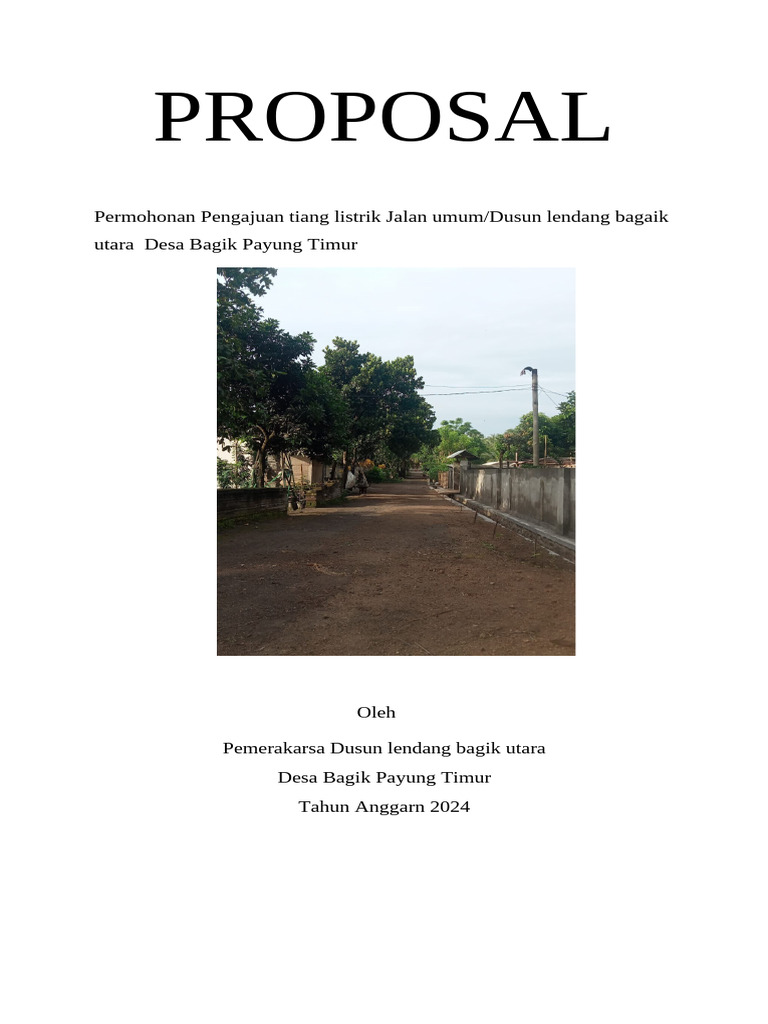 PROPOSAL PERMOHONAN TIANG LISTRIK | PDF