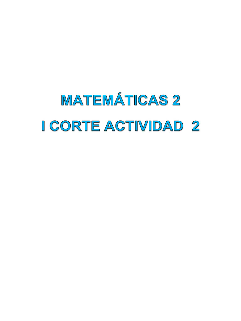 Franchesca Torres - Matematicas Ii - I Corte Actividad 2 | PDF ...