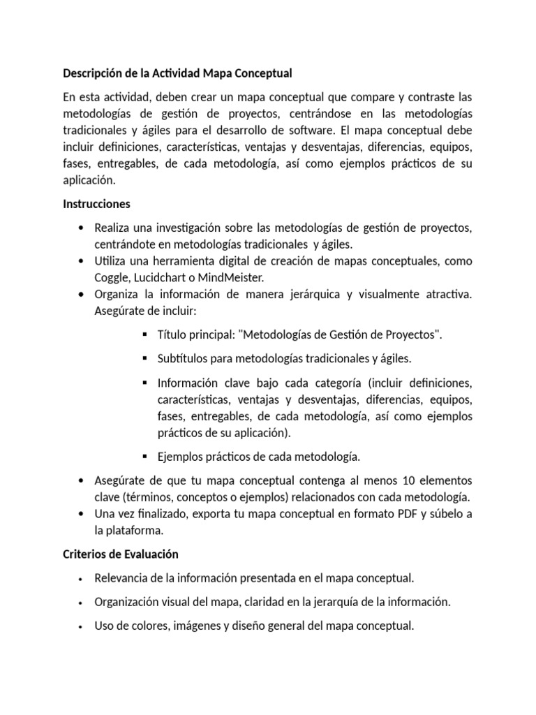 Descripción de La Actividad Mapa Conceptual | PDF