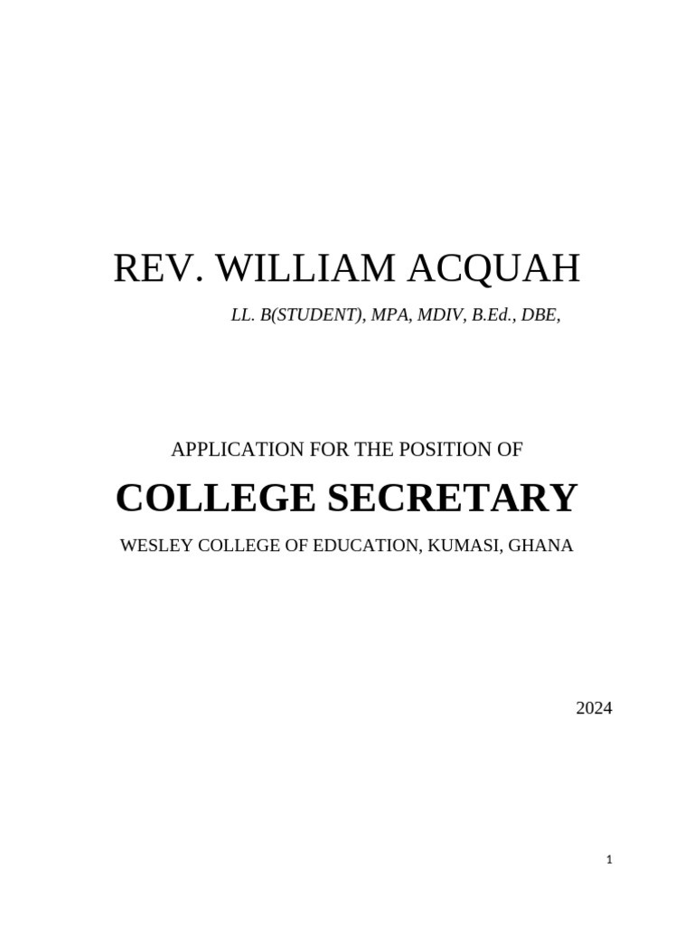 College Secretary Application in Progress | PDF